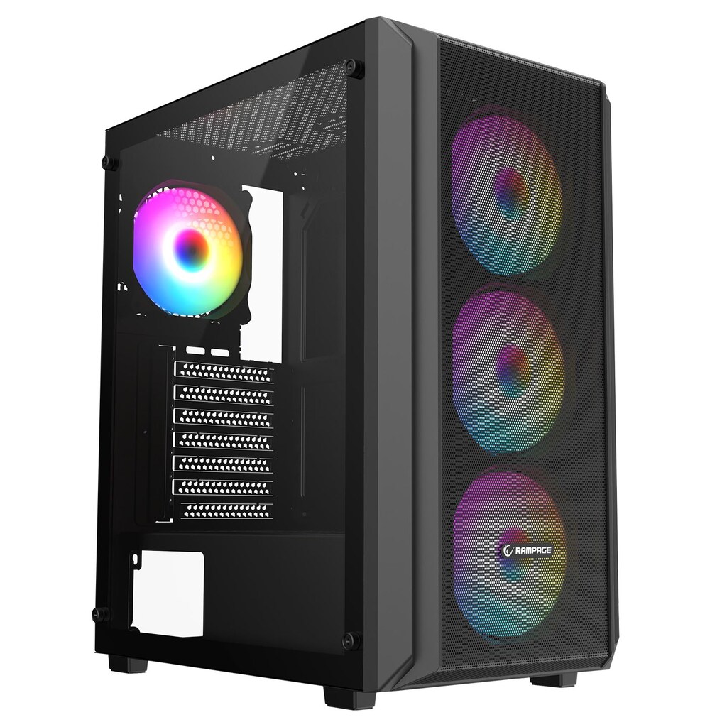 Rampage BETA MESH Standart Temperli Camlı Mid-T Siyah Gaming Boş Kasa ...