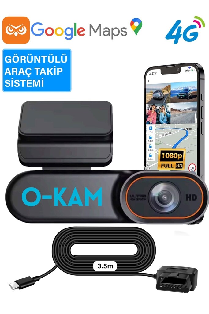 0 2026 4G Görüntülü Araç Takip Sistemi Google Maps 1080p Kamera GPS 4G ...