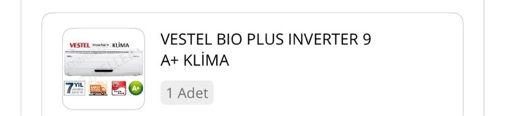 VESTEL BIO PLUS INVERTER 9A+KLİMA | Türkiye'deki İkinci El Eşyaları Al ...