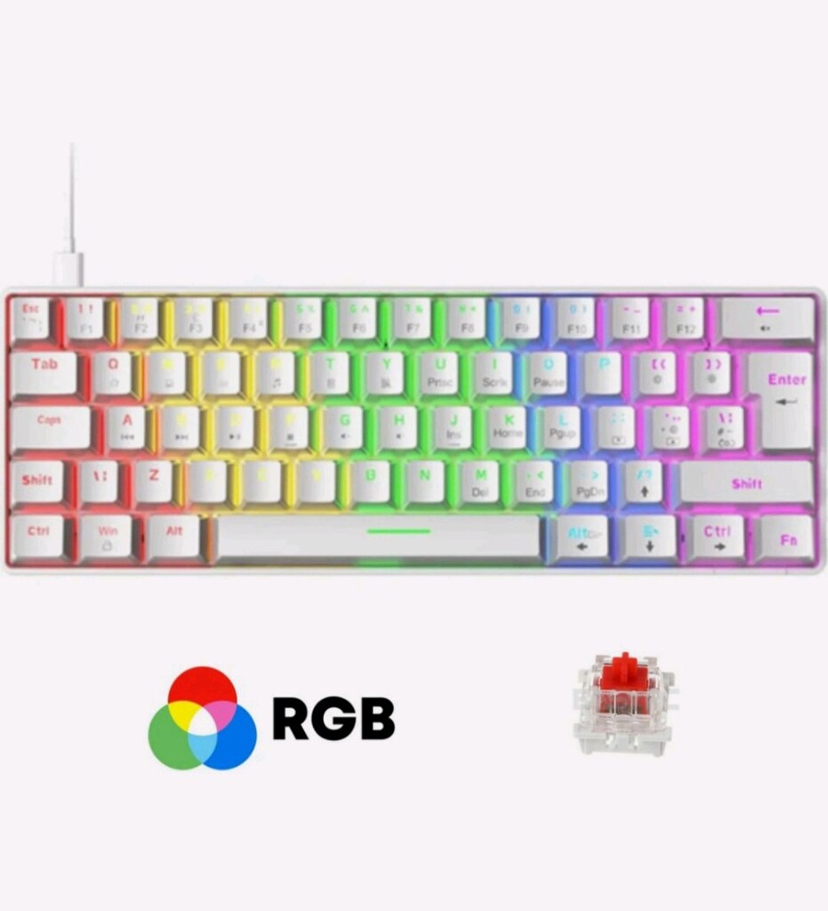 Sarftech T60 Beyaz Rgb Klavye Kablolu Gaming Oyuncu Klavyesi T60 - Red ...