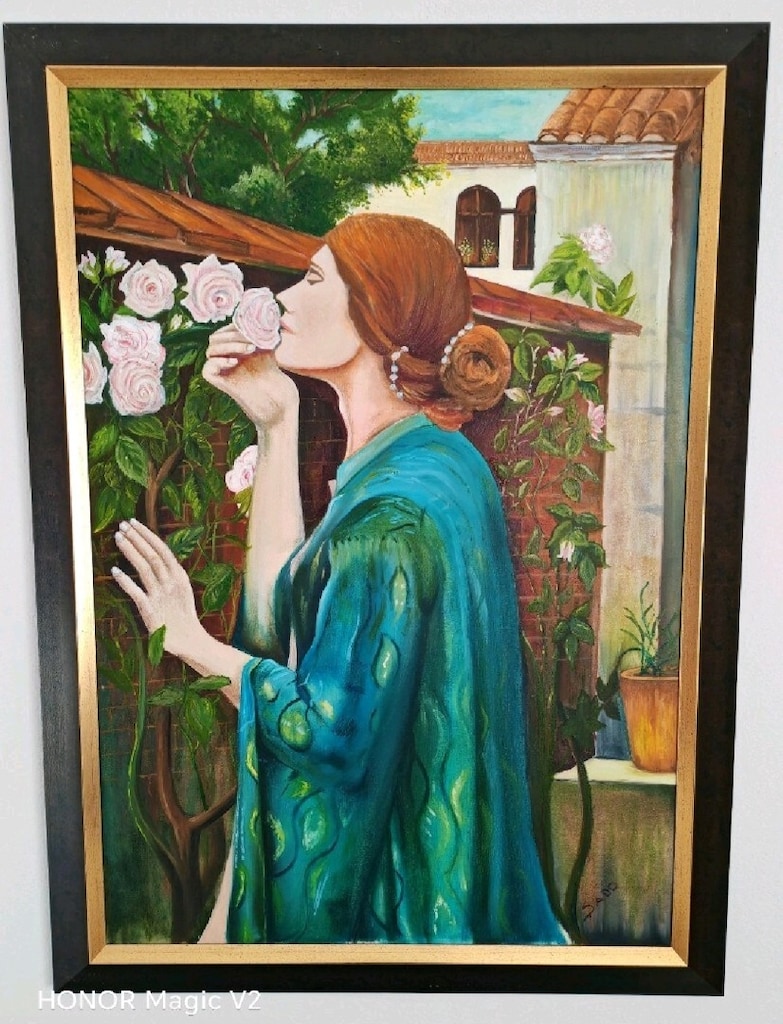 GÜLLERİN BÜYÜSÜ MUHTEŞEM BÜYÜK BOY YAĞLI BOYA TABLO 114X85 ÇERÇEVELİ ...