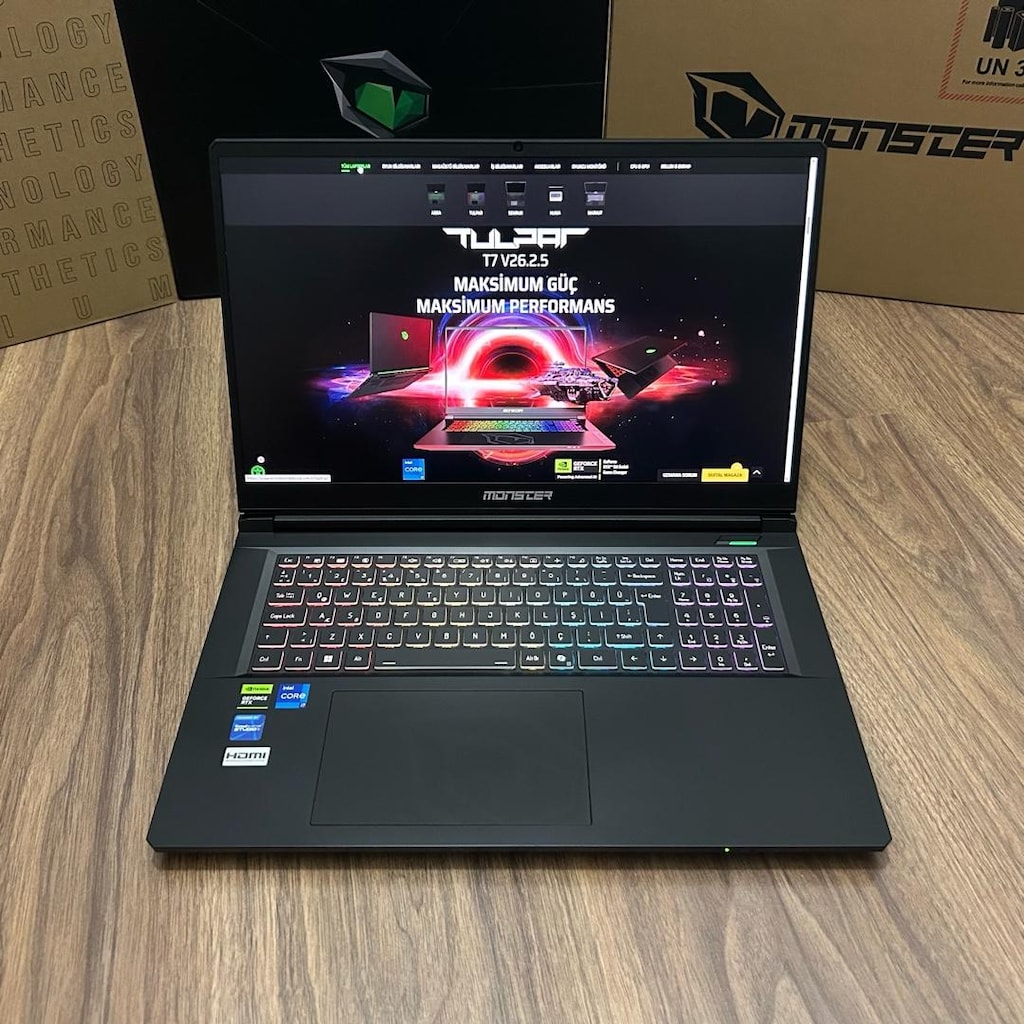 RTX5060 Monster Tulpar T7 V26.2.5 Gaming Laptop - Sıfırından Uygun ...
